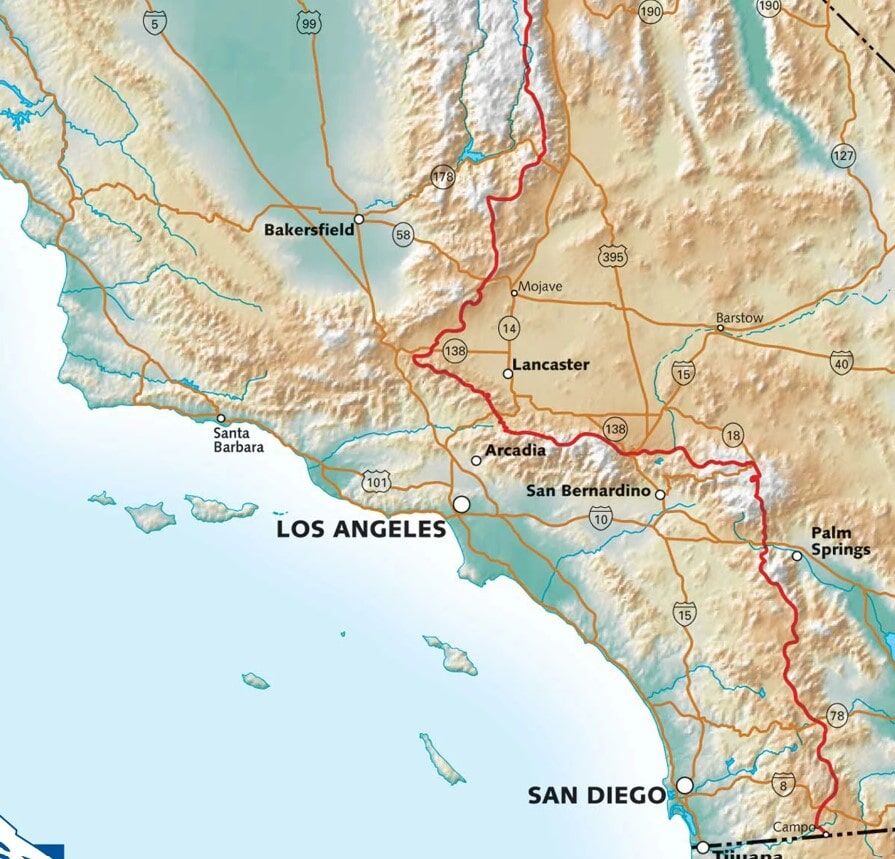 Pacific Crest Trail Route